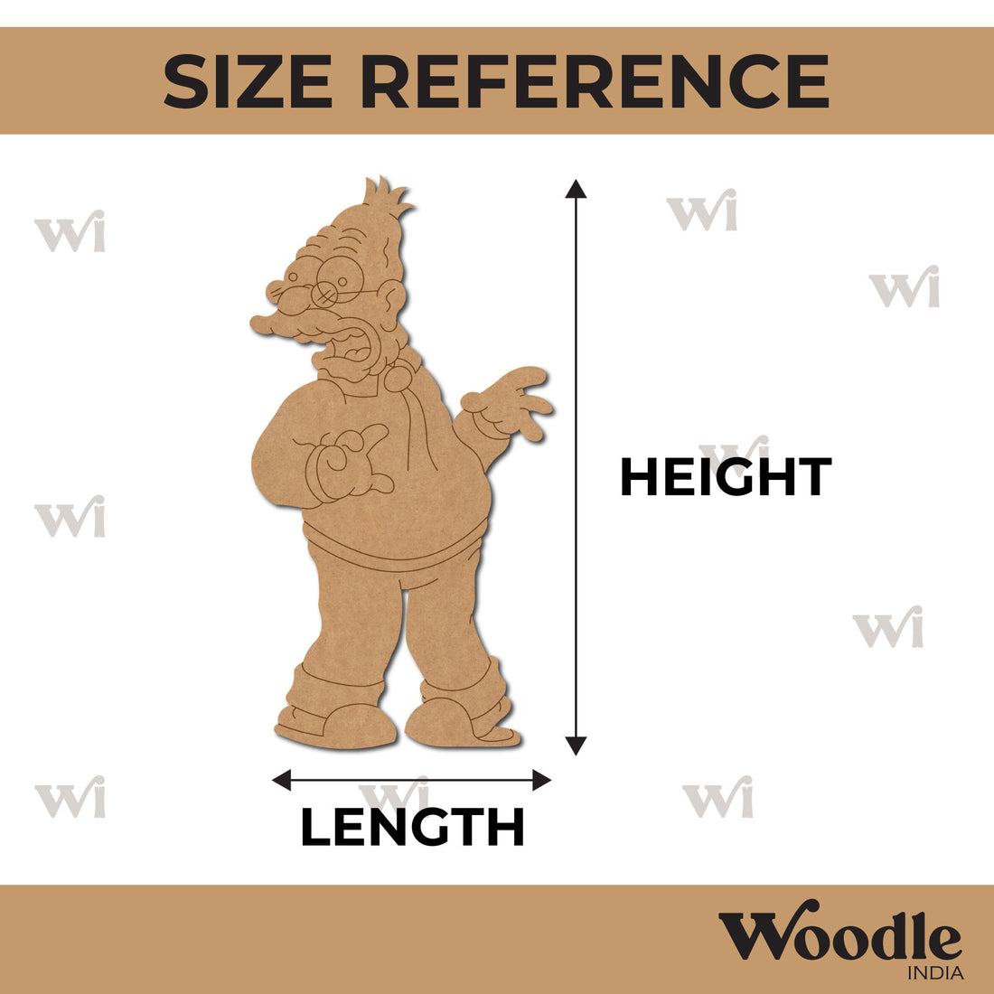 Abraham The Simpsons Cartoon Pre Marked MDF Design 1 – Woodle India