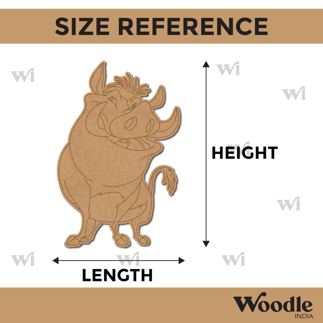 Pumbaa Warthog The Lion King Pre Marked MDF Design 1 – Woodle India